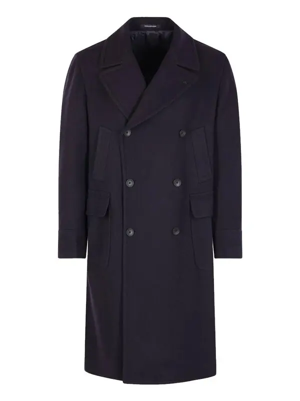 Tagliatore Double-breasted Wool-cashmere Coat - Blue