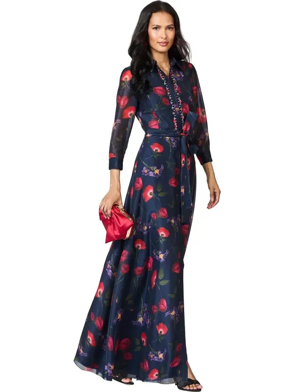 Sachin & Babi Embellished Printed Addison Gown - Midnight Jardin