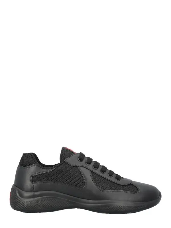 Prada America's Cup Napa Leather Sneakers - Black