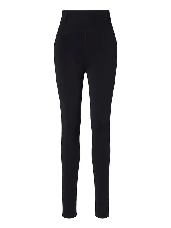 Alaïa Ribbed-knit High-rise Leggings - Black