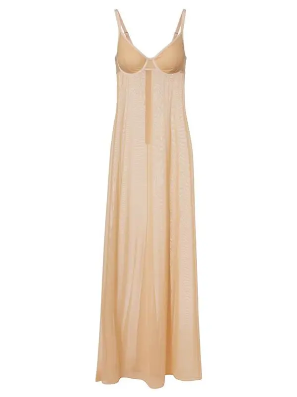 Balenciaga Sheer Maxi Dress - Beige