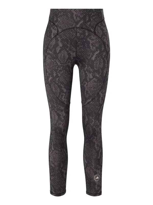 Adidas By Stella McCartney Printed High-rise Leggings - Black