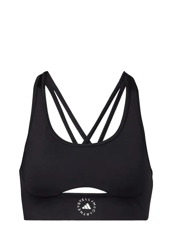Adidas By Stella McCartney Logo Padded Sports Bra - Black