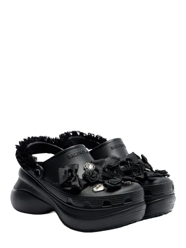 Balenciaga X Crocs Jibbitz Platform Mules - Black