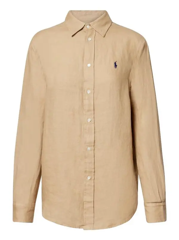 Polo Ralph Lauren Logo Linen Shirt - Beige