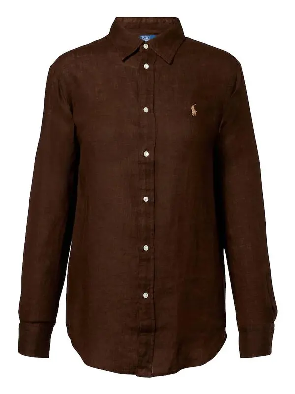 Polo Ralph Lauren Logo Linen Shirt - Brown