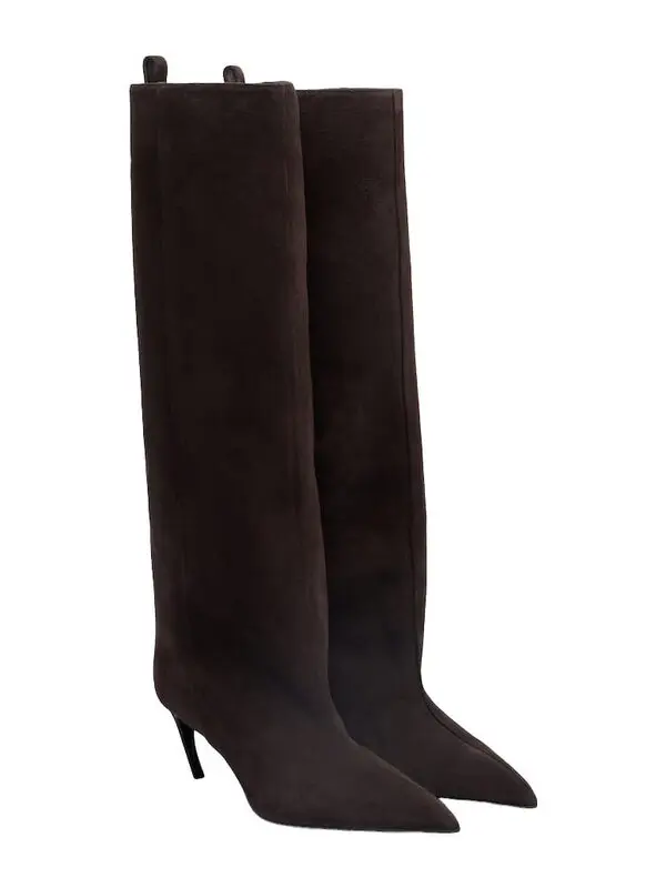 Attico Lea 65 Suede Knee-high Boots - Brown