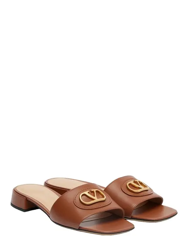 Valentino Garavani Vlogo Leather Sandals - Brown