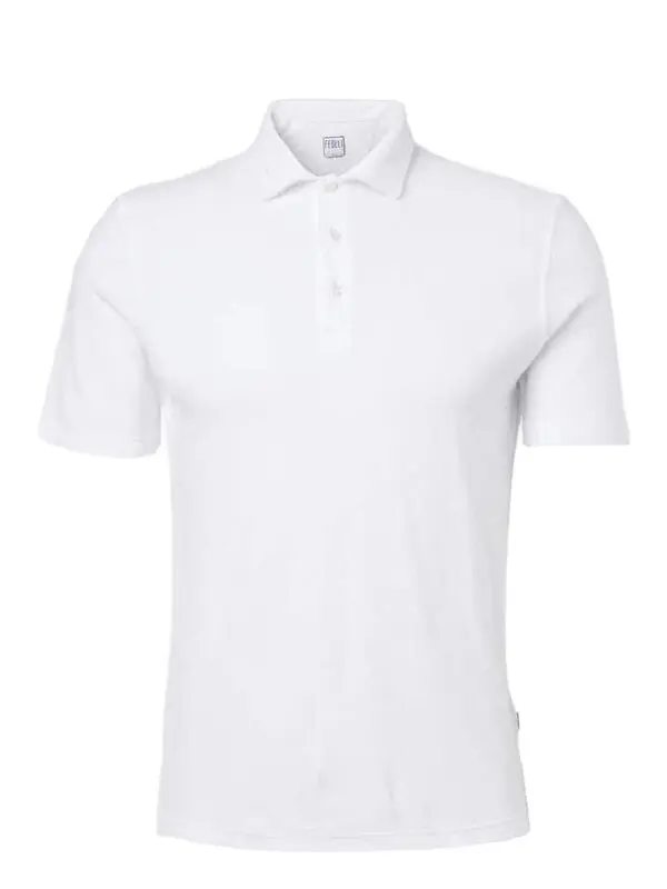 Fedeli Mondial Cotton Terry Polo Shirt - White