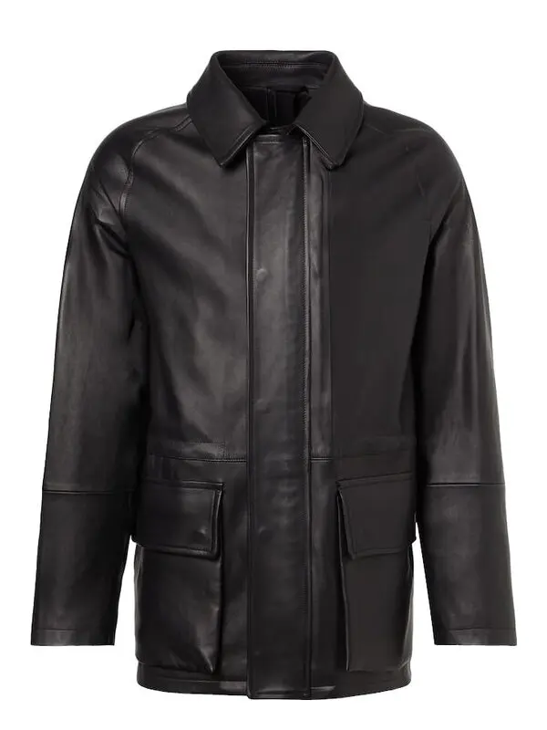 SAMAN AMEL Leather Jacket - Black
