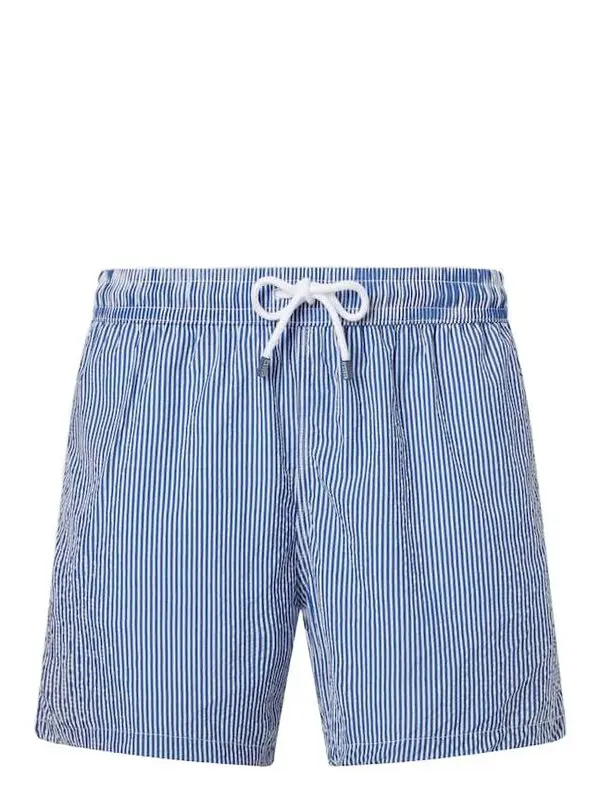 Fedeli Madeira Striped Swim Trunks - Blue