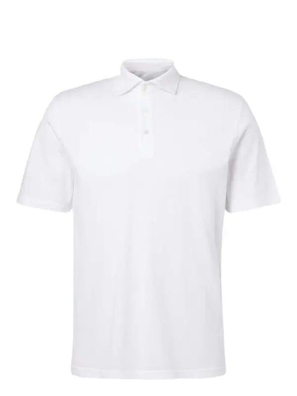 Fedeli Zero Cotton Jersey Polo Shirt - White