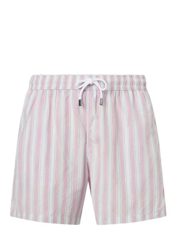 Fedeli Madeira Striped Swim Trunks - Pink