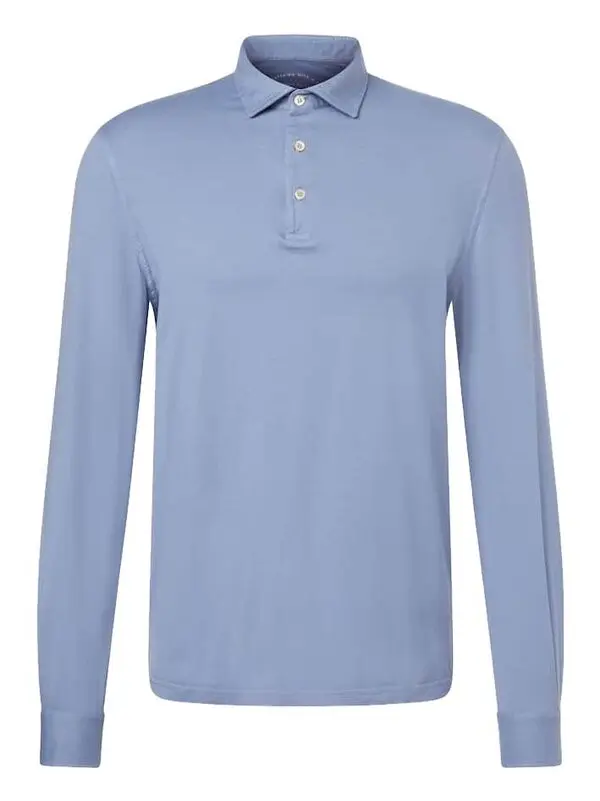 Fedeli Zero Cotton Jersey Polo Shirt - Blue