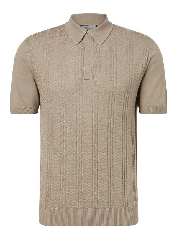 Canali Cotton-blend Polo Shirt - Beige