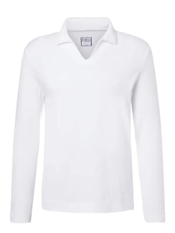 Fedeli Cotton Terry Polo Shirt - White