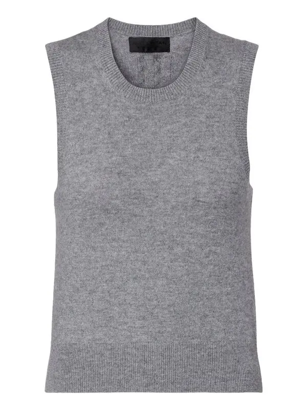 NILI LOTAN May Knitted Cashmere Tank Top - Grey