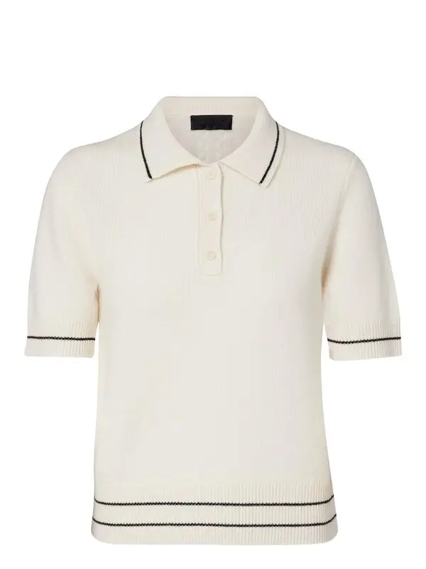 NILI LOTAN Carline Cashmere Polo Shirt - White