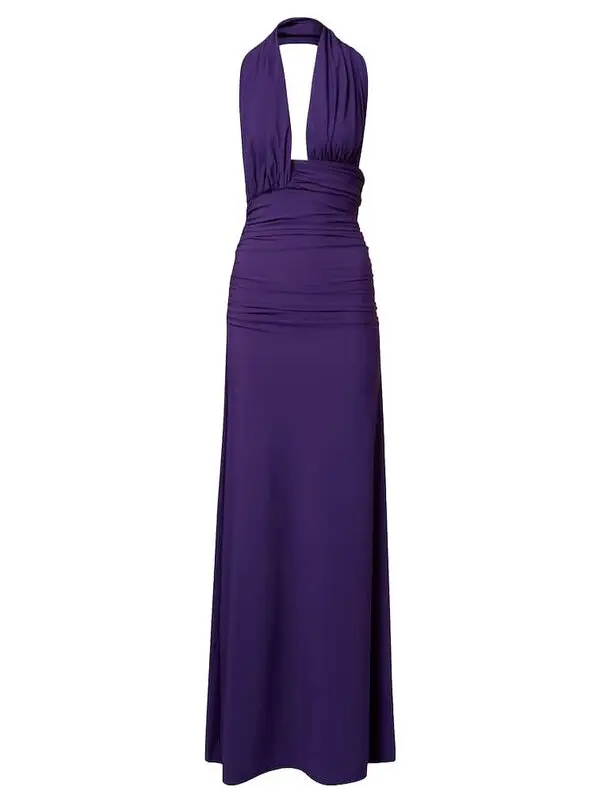 Christopher Esber Halterneck Open-back Maxi Dress - Purple