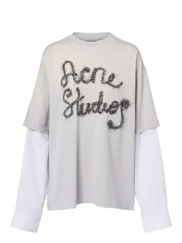 Acne Studios Edra Layered Cotton T-shirt - Grey