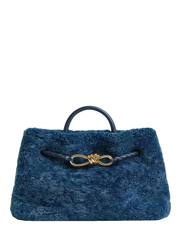 Bottega Veneta Shearling Top-handle Bag - 4314 Ocean