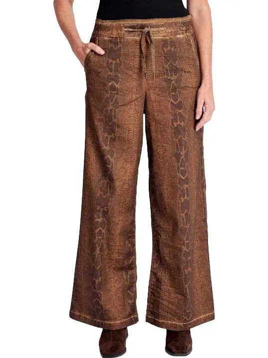 Alembika Python Wide Leg Stretch Jeans - Boa