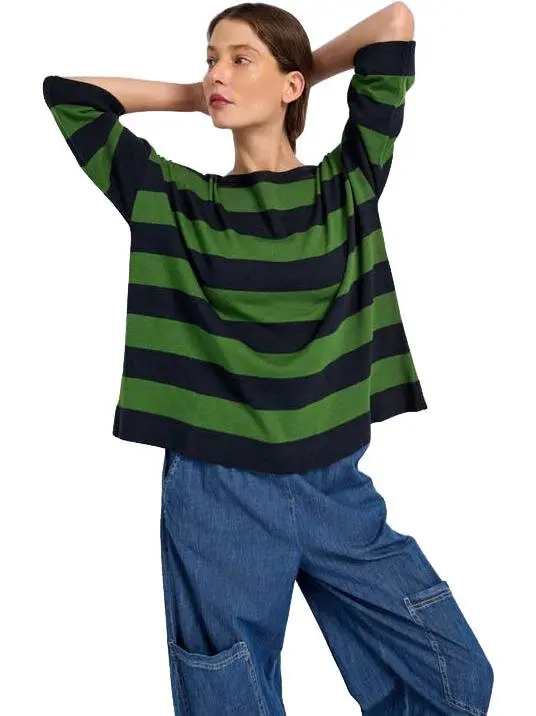 Alembika Twiggy Striped Sweater - Clover/navy