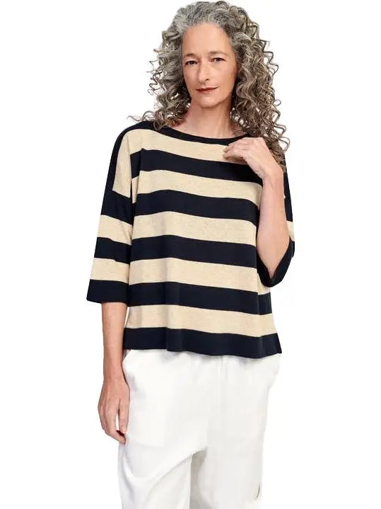 Alembika Twiggy Striped Sweater - Oat/navy