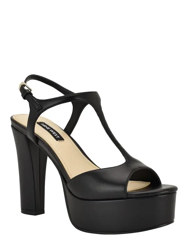 Nine West Naini Ankle Strap Platform Sandal - Black