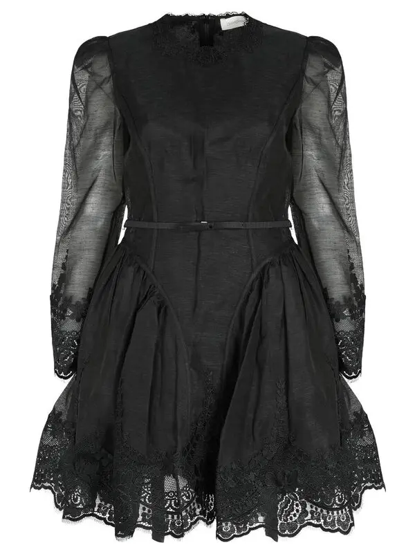 Zimmermann Lace-trimmed Mini Dress - Black