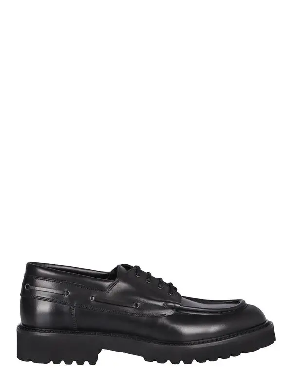DOUCAL'S Leather Lace-up Shoes - Black