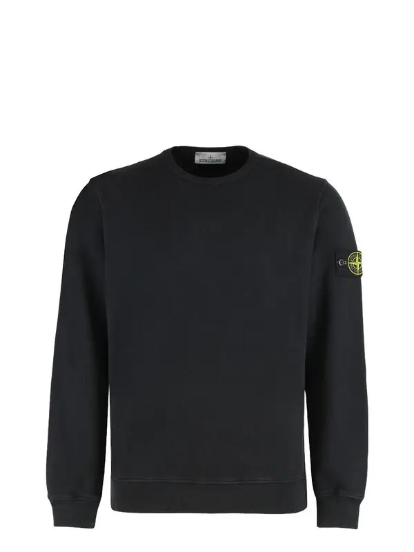 Stone Island Cotton Crewneck Sweatshirt - Black