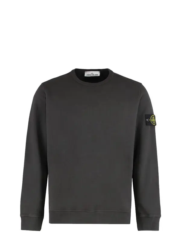 Stone Island Crew Neck Sweatshirt In Cotton - Grey