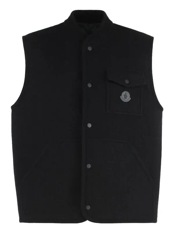 Moncler Boucle Wool Gilet - Black