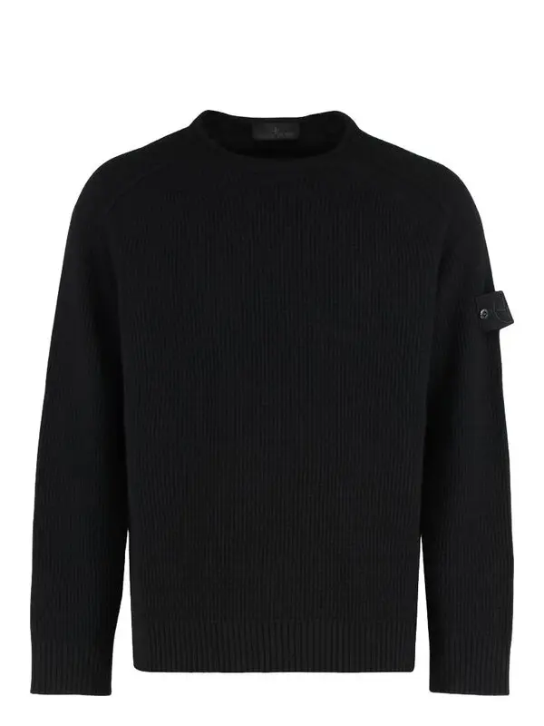 Stone Island Wool Crew Neck Sweater - Black