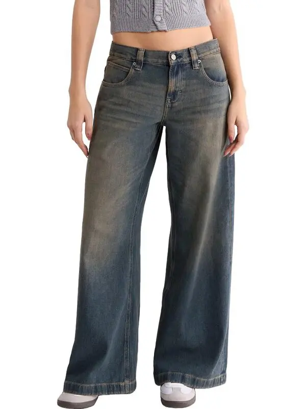 PACSUN Sloane Ultra Baggy Del Mar Wide Leg Jeans - Dark Indigo