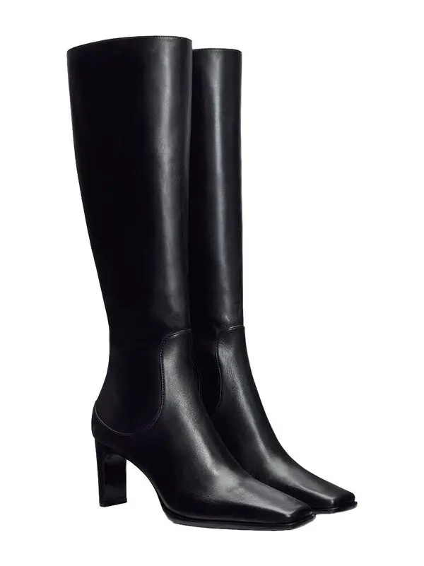 REFORMATION Claudette Knee High Boots - Black Leather