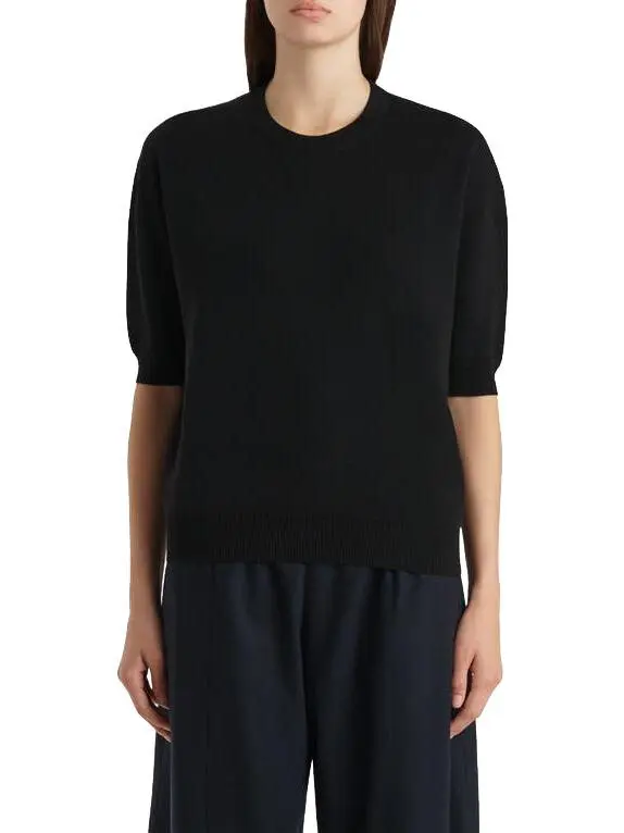 Khaite Faye Short Sleeve Sweater - Black