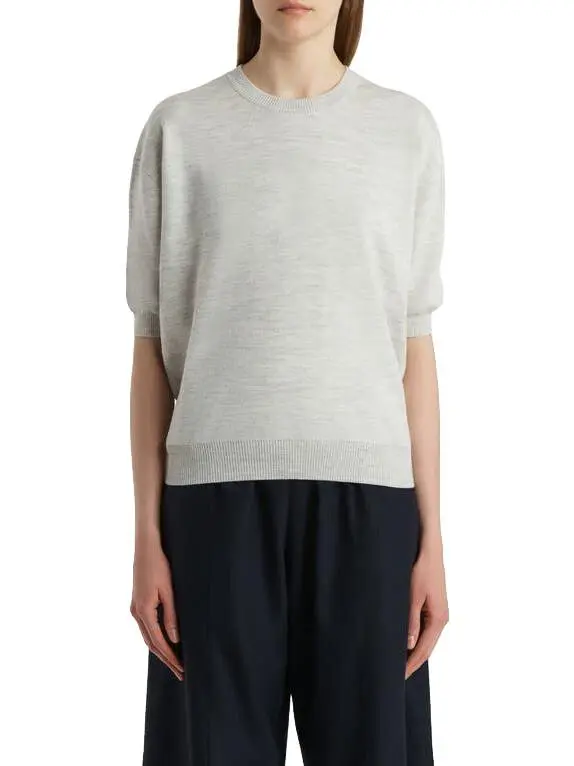 Khaite Faye Short Sleeve Sweater - Cloud