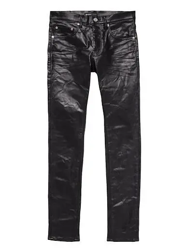 PURPLE BRAND Patent Leather Film Skinny Jeans - Black