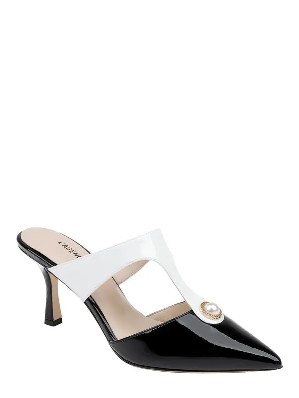 L'Agence Bayonne Pointed Toe Pump - Black/white