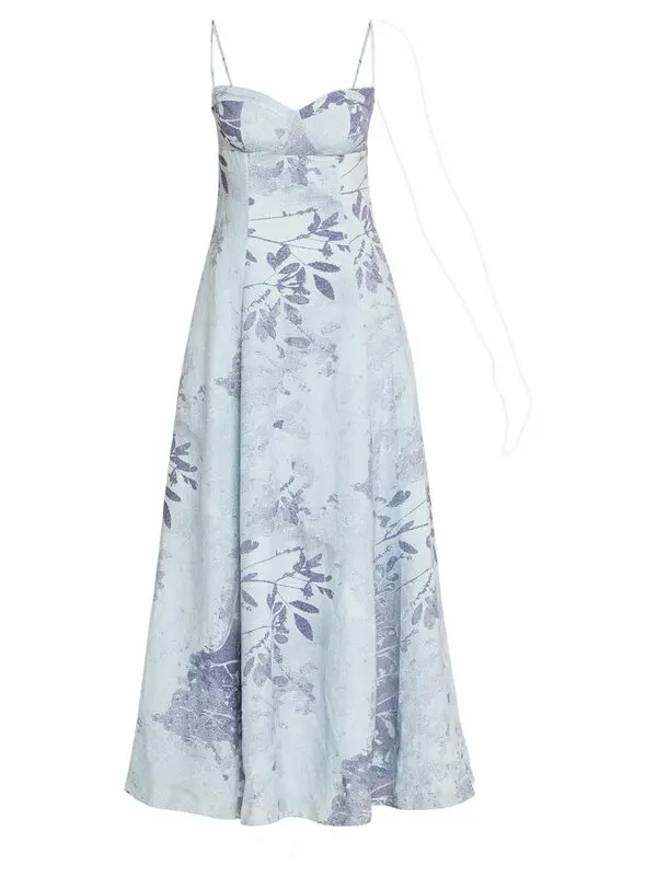 Simkhai Rudie Floral Bustier Maxi Dress - Sky Floral
