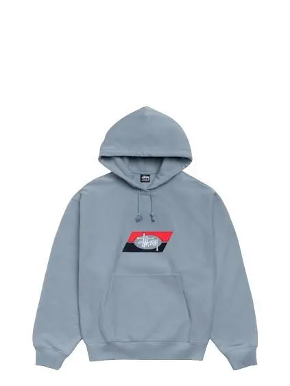 StÜssy Double Stripe Embroidered Hoodie - Slate