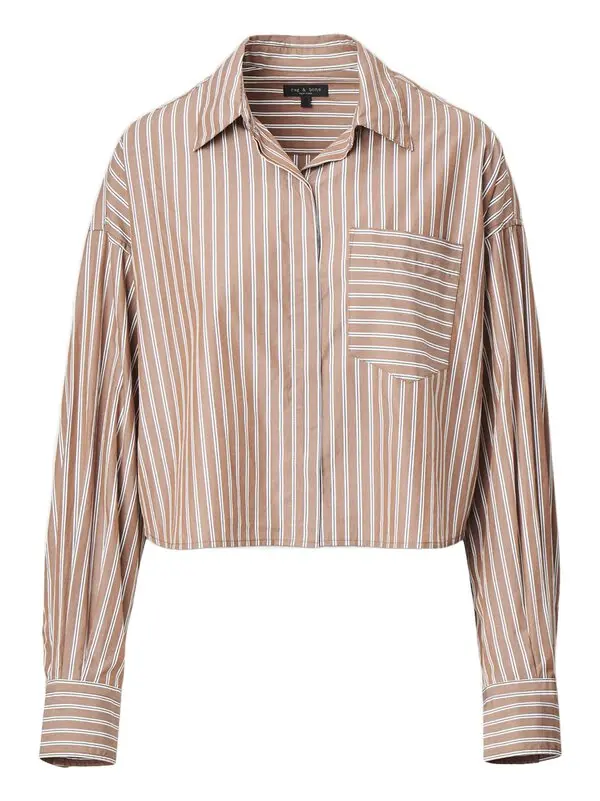 Rag & Bone Marin Pinstripe Cropped Shirt - Tbccs