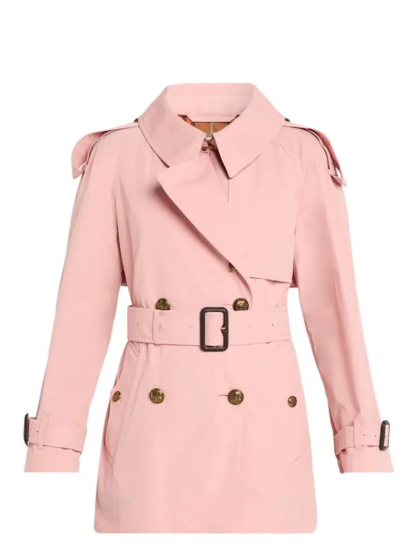 Burberry Fitzrovia Short Belted Trench Coat - Begonia Pink