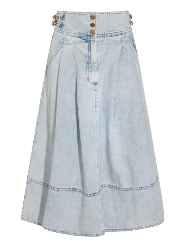 Zimmermann Denim Maxi Skirt - Sky Blue