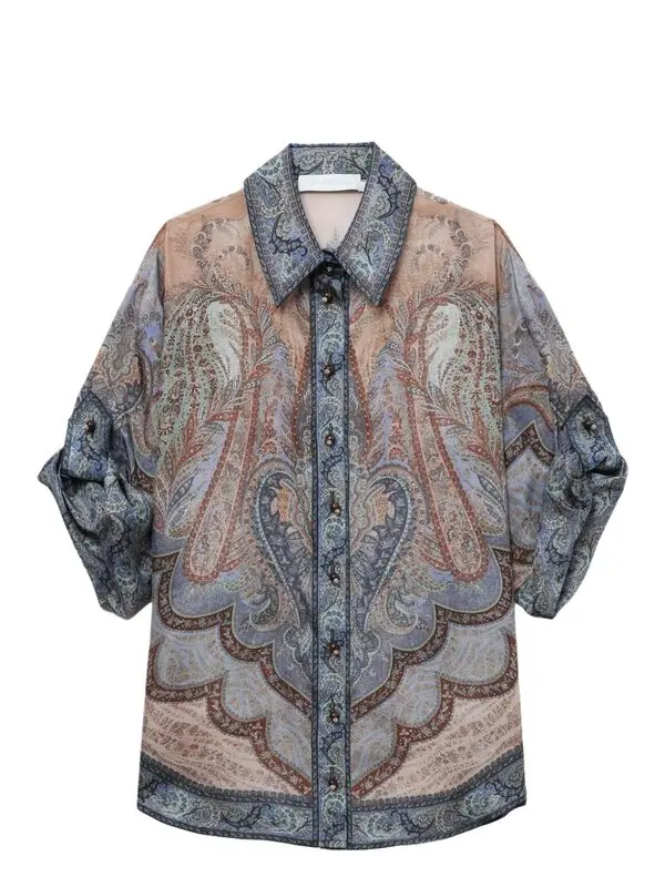 Zimmermann Wanderlust Silk Shirt - Blue