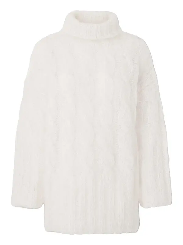 JOSEPH Fortin Cable-knit Mohair-blend Turtleneck Sweater - Cream