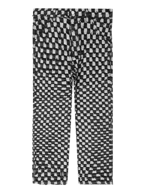 PLEASURES Checker Work Pants - Black