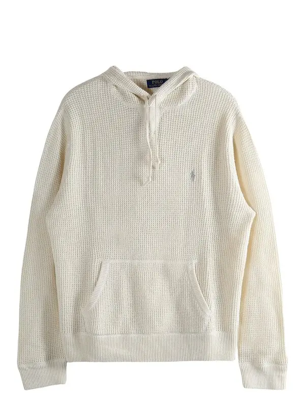 Polo Ralph Lauren Long-sleeve Textured Hooded Pullover Sweater - Cream